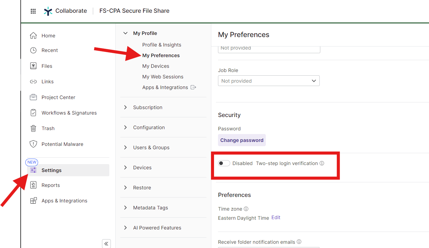 Egnyte Turning on 2-step verification – Flaherty Salmin CPAs